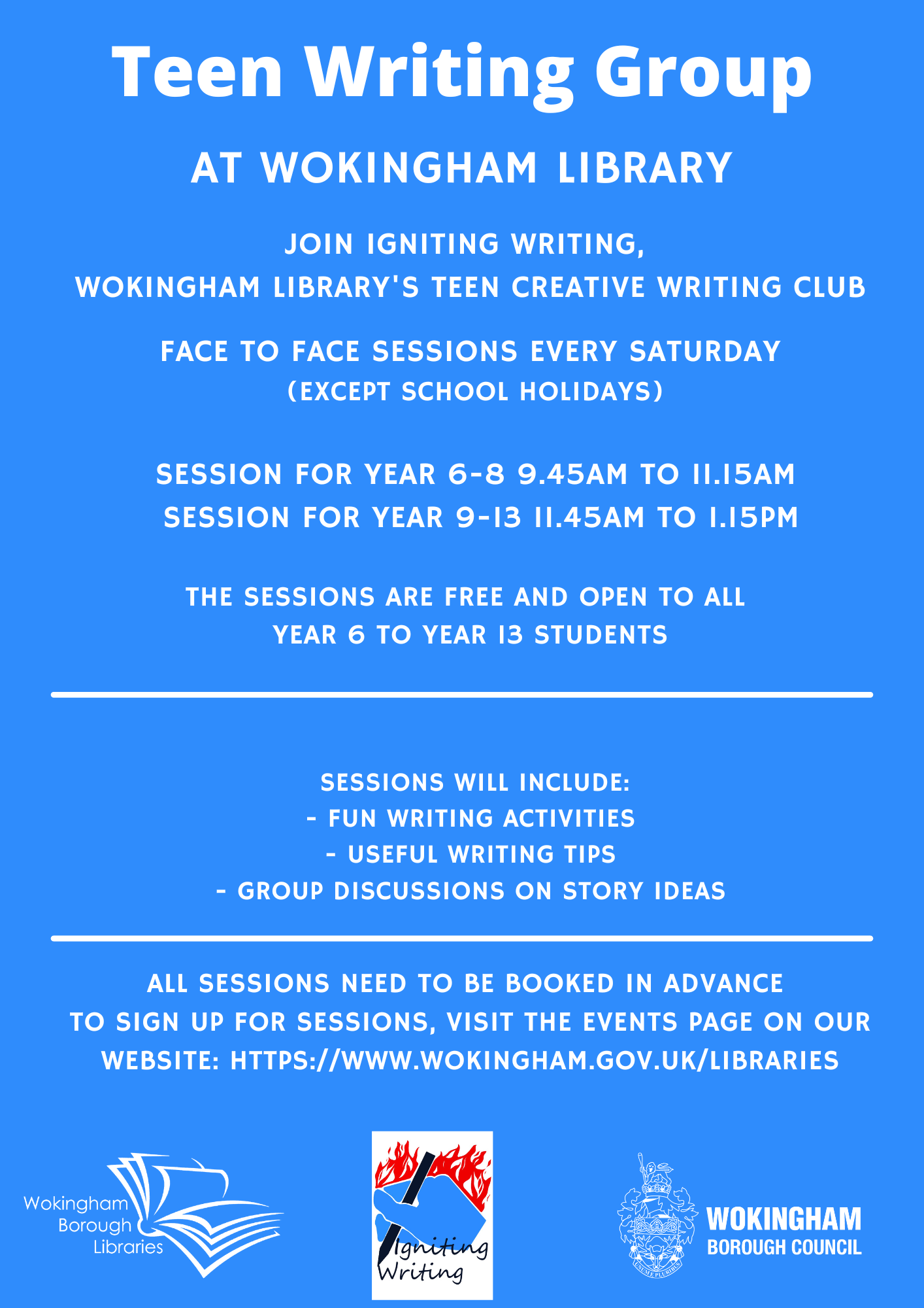 Igniting Writing – Teen Writing Group – Earley Town Council