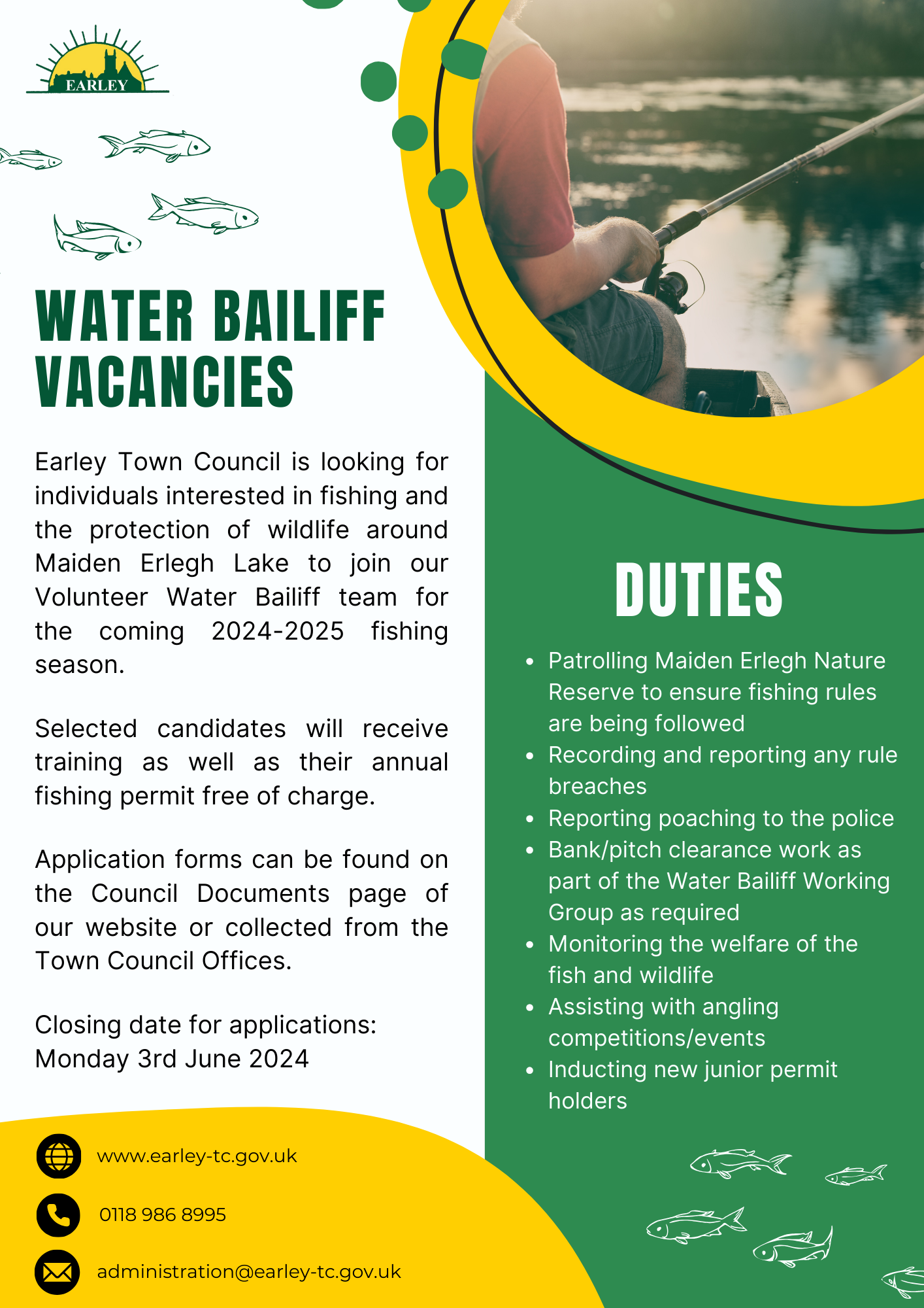 Volunteer Water Bailiff Vacancies – Earley Town Council