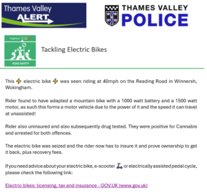 Electric Bikes – What are the rules? – Earley Town Council