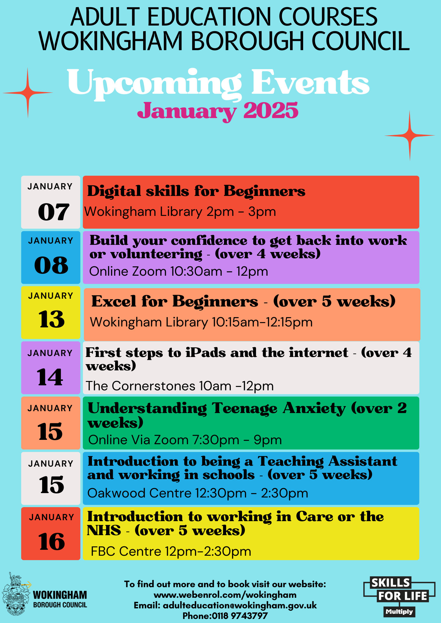 Wokingham Borough Council – Adult Education Courses – Earley Town Council