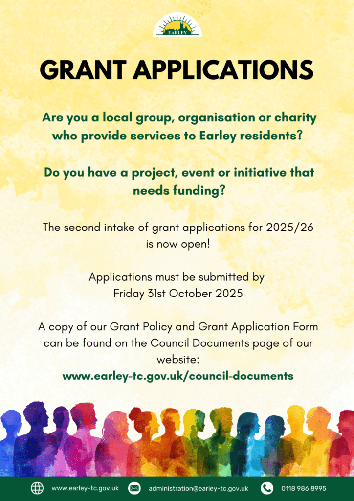 Grant Applications – Tranche 2 (October 2025 Intake) – Earley Town Council